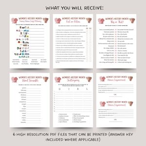 Womens History Month Party Games Printable, Emoji Pictionary, Trivia ...
