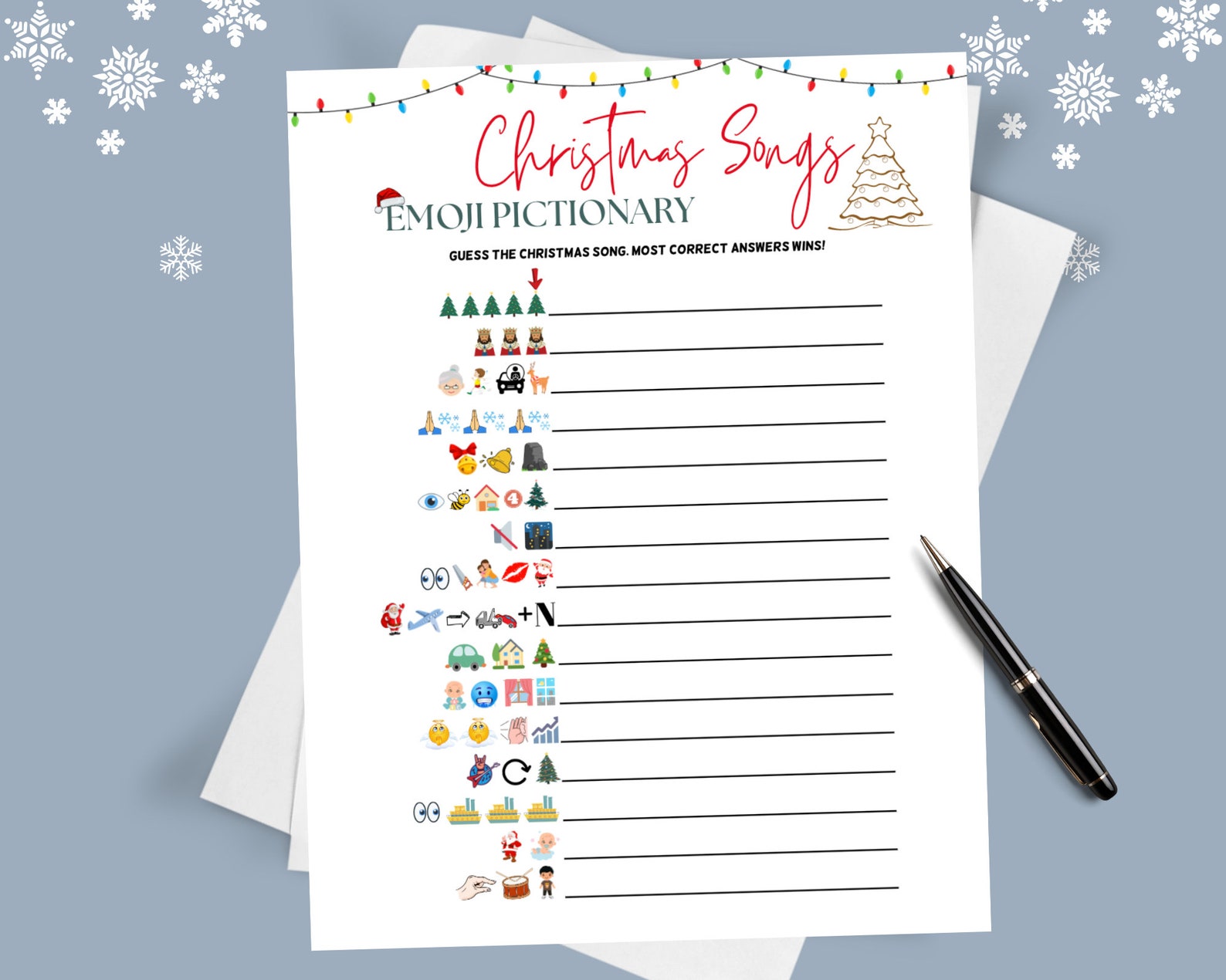 Christmas Emoji Pictionary Bundle Printable Fun Party Game - Etsy