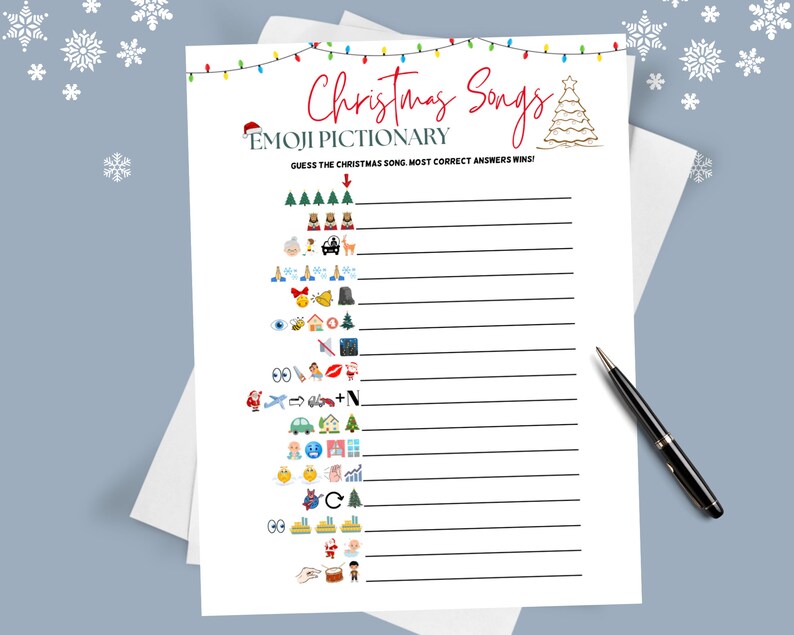 Christmas Emoji Pictionary Bundle Printable Fun Party Game - Etsy