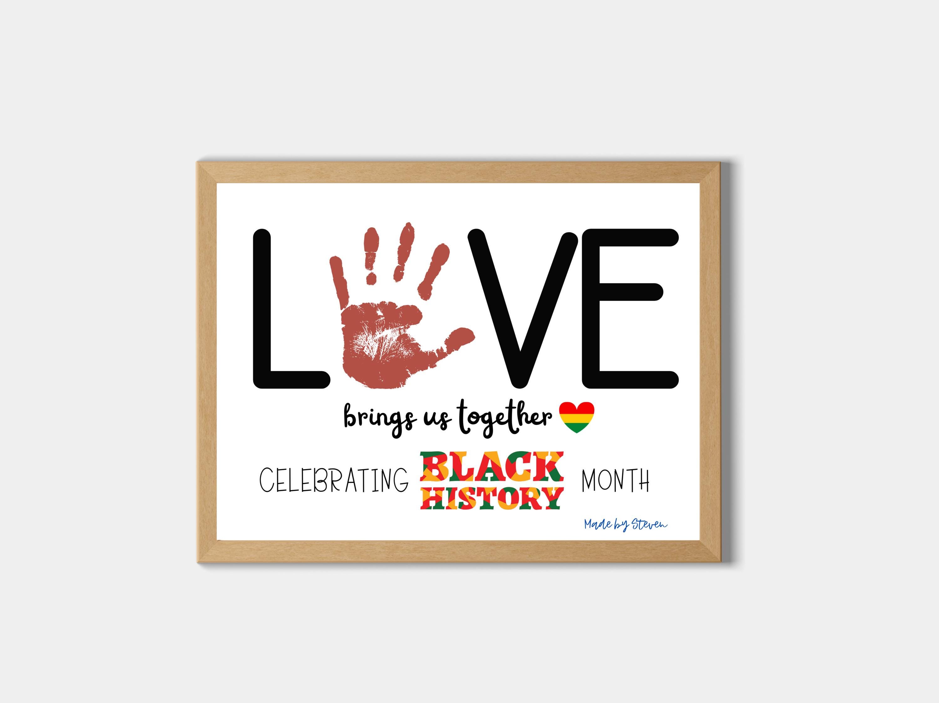 Black History Month Handprint Craft Bundle for Kids, MLK Day Diversity ...