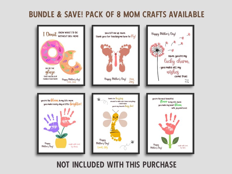 Mothers Day Footprint Craft for Kids Printable Card Handprint Art ...