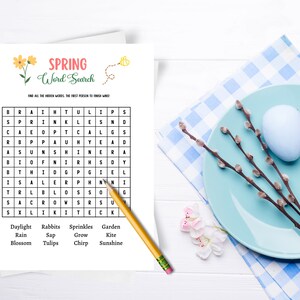 Spring Word Search Game Printable Spring Activity Adults and - Etsy