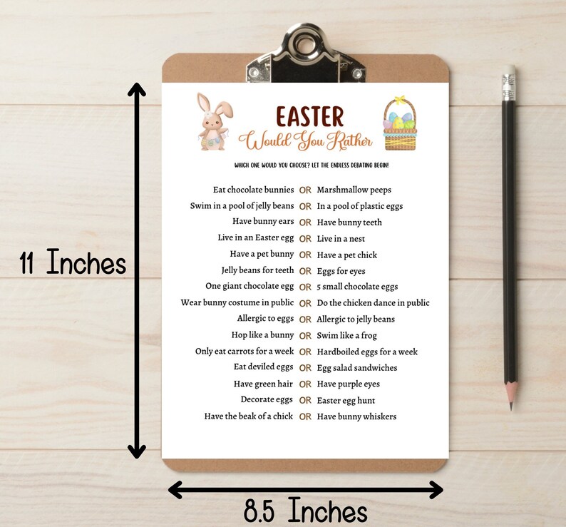 Easter Would You Rather Game Printable This or That Easter - Etsy