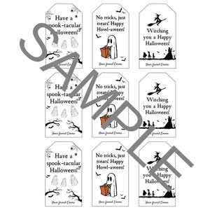 Halloween Favor Tags Printable Template, Editable Halloween Party Gift ...
