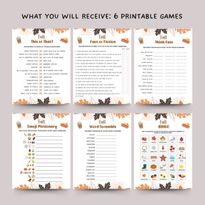 Fall Games Bundle Printable, Fall Time Family Activities, Fall Activity ...