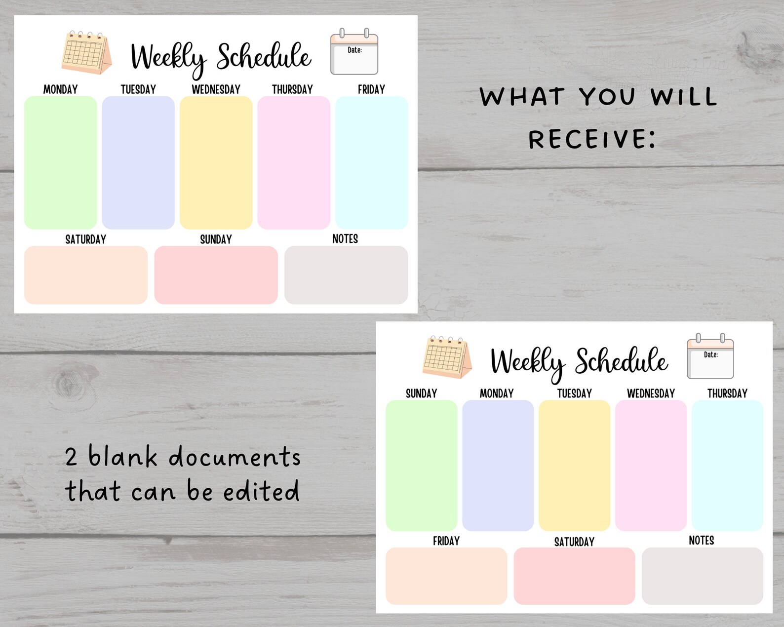 Kids Weekly Planner Printable Editable Weekly Schedule Kids - Etsy