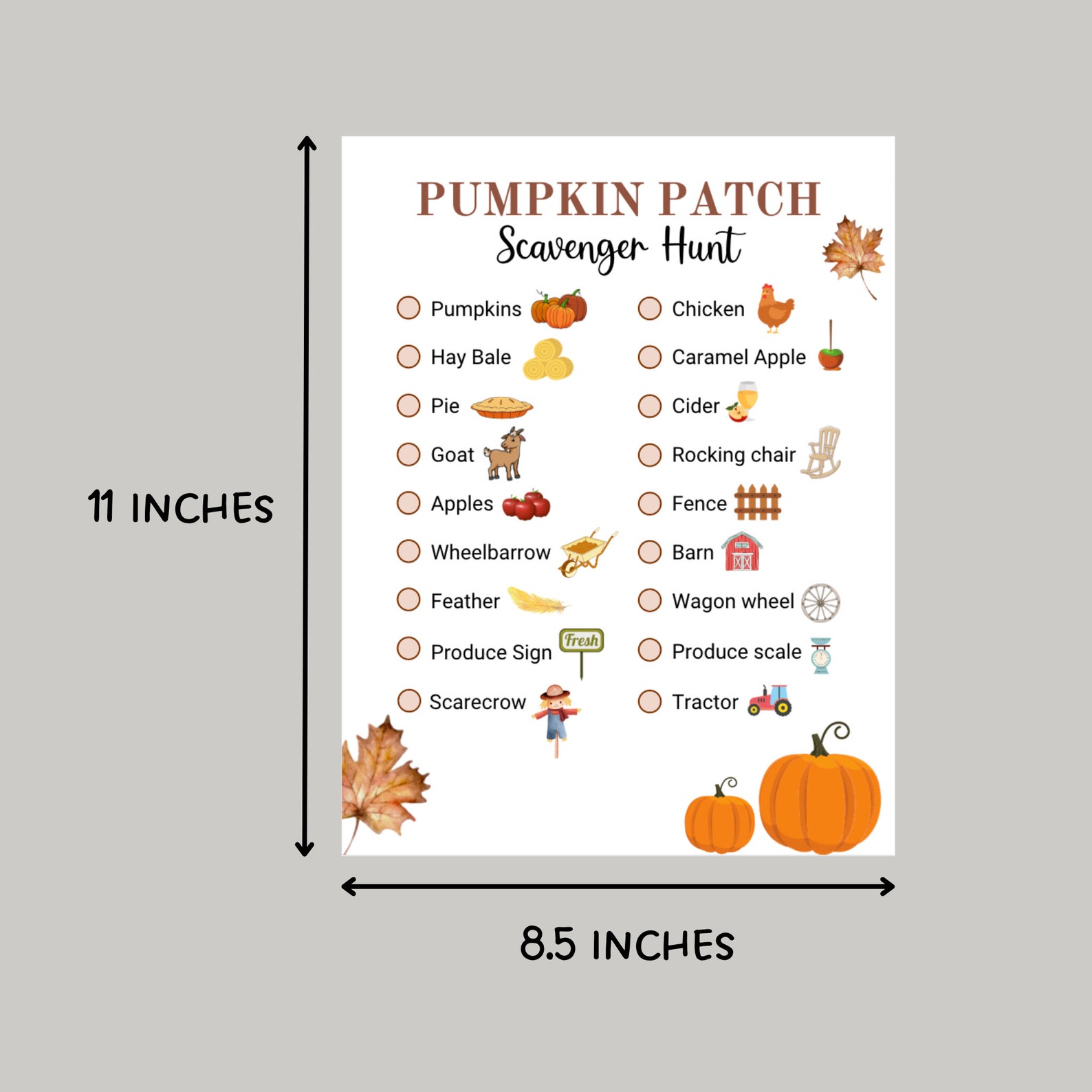 Pumpkin Patch Scavenger Hunt Printable, Fall Neighborhood Scavenger ...