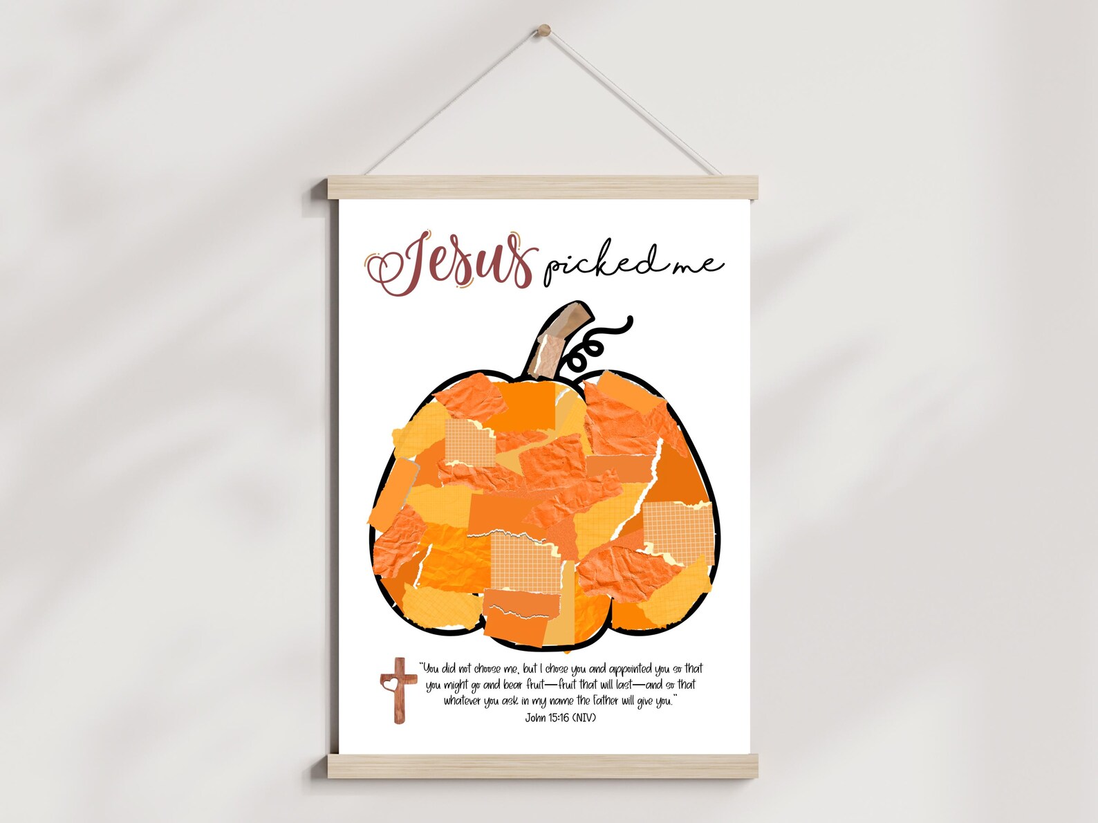 Fall Pumpkin Torn Paper Craft Printable for Kids, Thanksgiving Bible ...