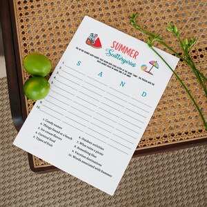 Summer Scattergories Game Printable, Pool Party Game, Summer Camp ...