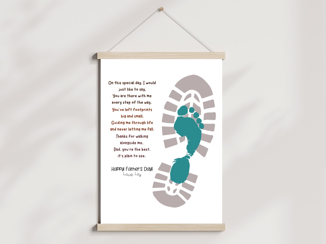 Father's Day Footprint Craft for Kids Printable, DIY Dad Card Boot Art ...