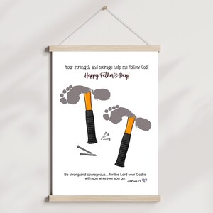 Father's Day Bible Craft Kids Printable, DIY Footprint Card Religious ...