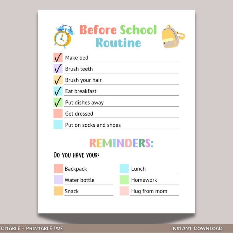 Routine Reminder Kids - Etsy