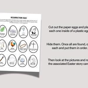 Easter Story Resurrection Eggs Printable for Kids, Holy Week Cards ...