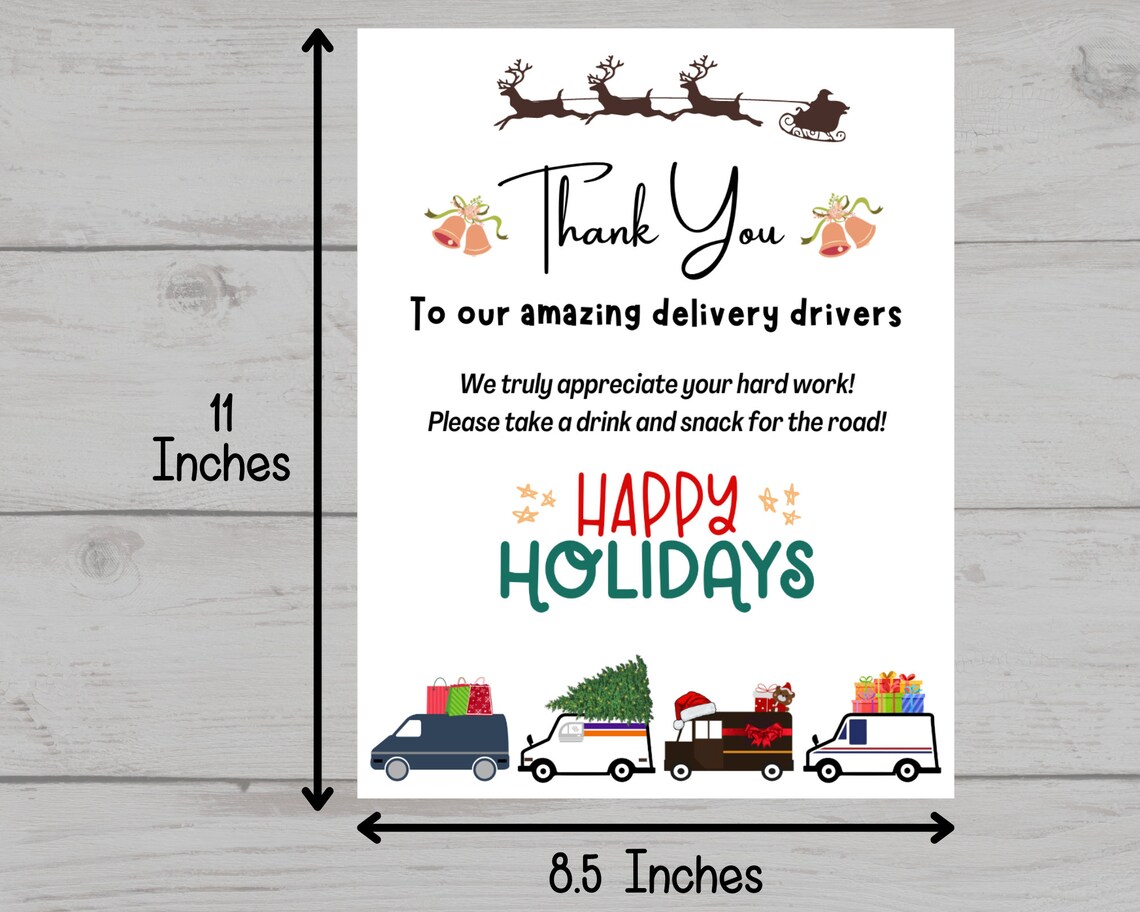 Delivery Driver Appreciation Sign Delivery Driver Thank You - Etsy