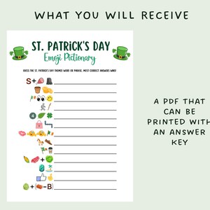St Patricks Day Emoji Pictionary Game Printable St Patricks - Etsy