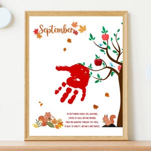 September Handprint Crafts Printable, DIY Art Kids Preschool Activity ...