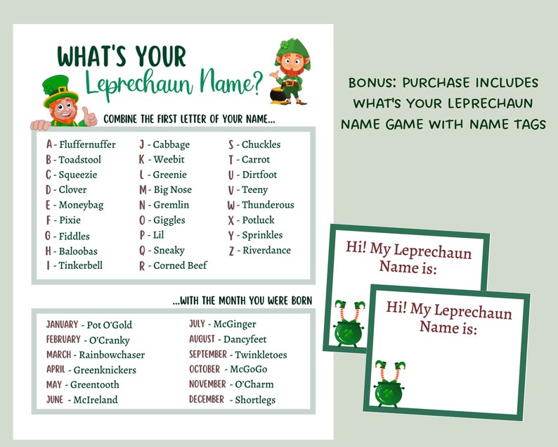 St Patrick's Day Game Bundle Printable Fun Irish Games - Etsy