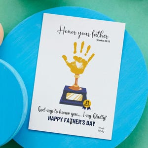 Father's Day Bible Craft Kids Printable, DIY Handprint Religious Art ...