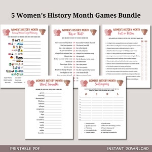 Womens History Month Party Games Printable, Emoji Pictionary, Trivia ...