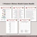 Womens History Month Party Games Printable, Emoji Pictionary, Trivia ...