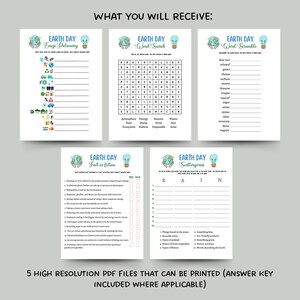 Earth Day Games Bundle Printable, Environmental Activities Adults ...