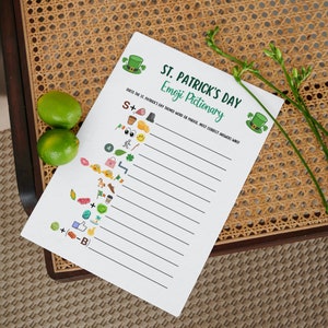 St Patricks Day Emoji Pictionary Game Printable, St Patricks Day Party ...