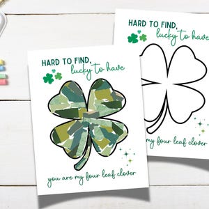 St Patricks Day Shamrock Craft Printable, DIY Clover Paper Art March ...