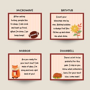 Thanksgiving Scavenger Hunt for Kids, Thanksgiving Treasure Hunt Clues ...