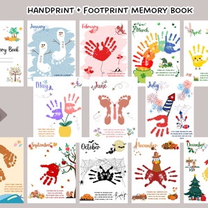 Handprint Memory Book Printable DIY Footprint Art Kids - Etsy Canada