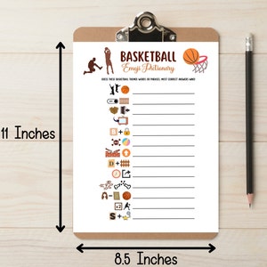 Basketball Emoji Pictionary Game Printable Basketball Party - Etsy