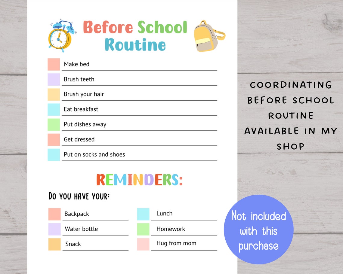 Editable After School Rules Printable After School Checklist - Etsy