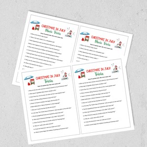Christmas in July Trivia Game Printable, Summer Christmas Party ...