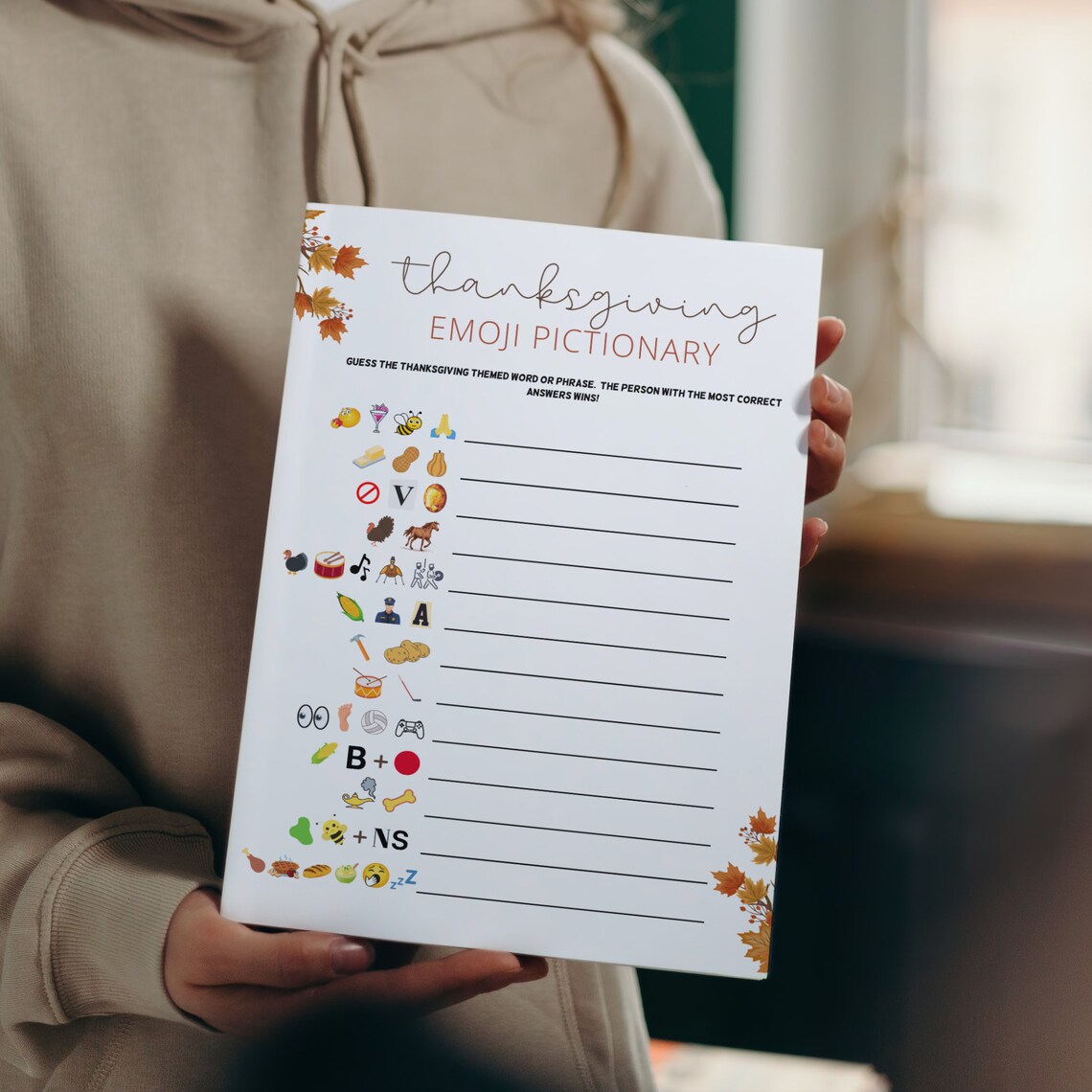 Thanksgiving Emoji Pictionary Game Printable, Fun Thanksgiving Trivia ...