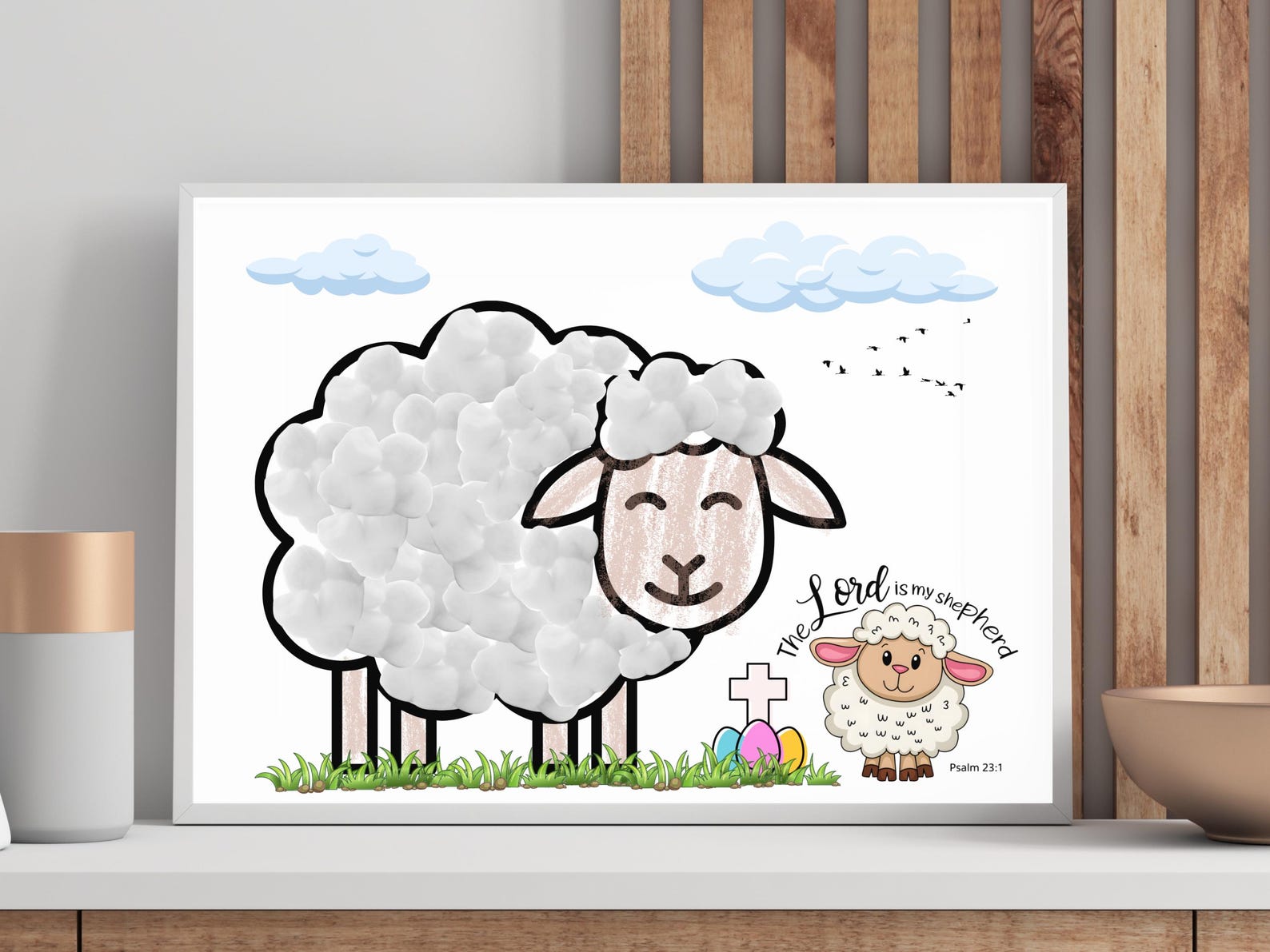 Easter Sheep Lamb Craft Printable Template, DIY Art Religious Keepsake ...