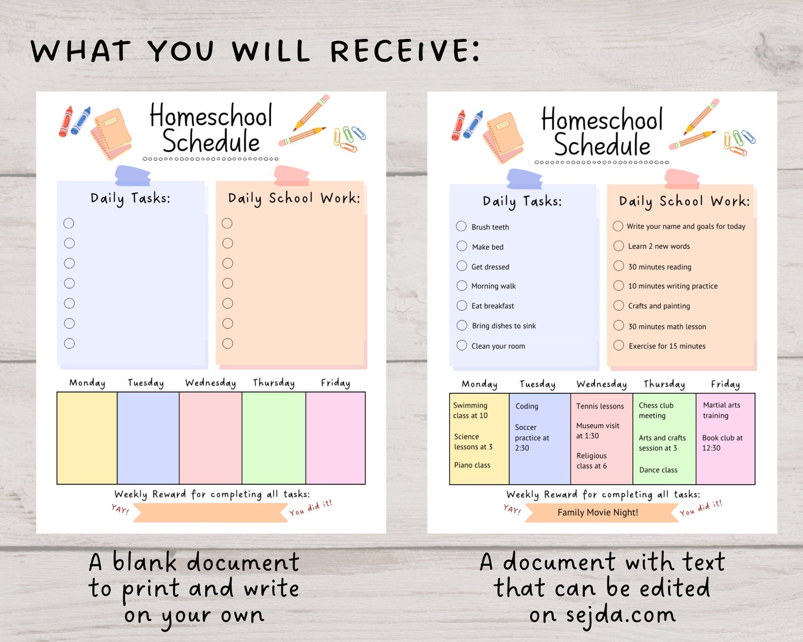 Homeschool Schedule Homeschool Planner Printable Homeschool - Etsy