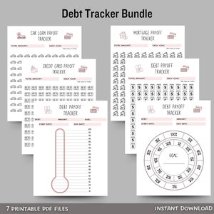 Debt Tracker Printable, Credit Card Debt Payoff Tracker, Visual Tracker ...