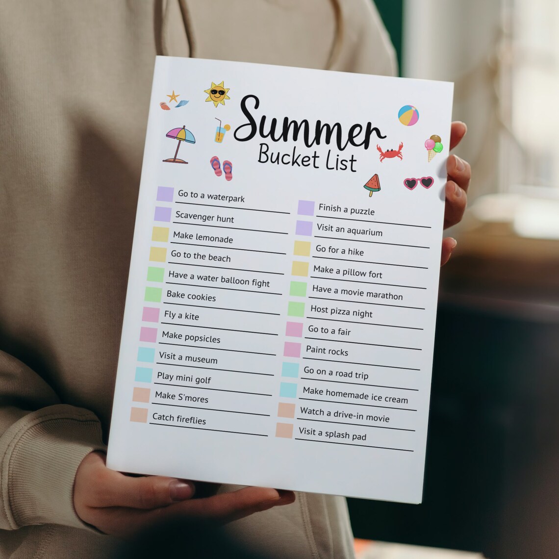 Summer Bucket List Printable, Editable Summer Break Template, Fun ...