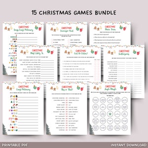 Christmas Game Bundle Printable, Family Christmas Games, Office Party ...