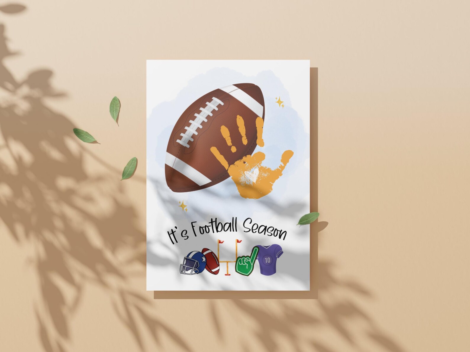 Football Handprint Craft Printable Activity for Kids DIY Sports Wall ...