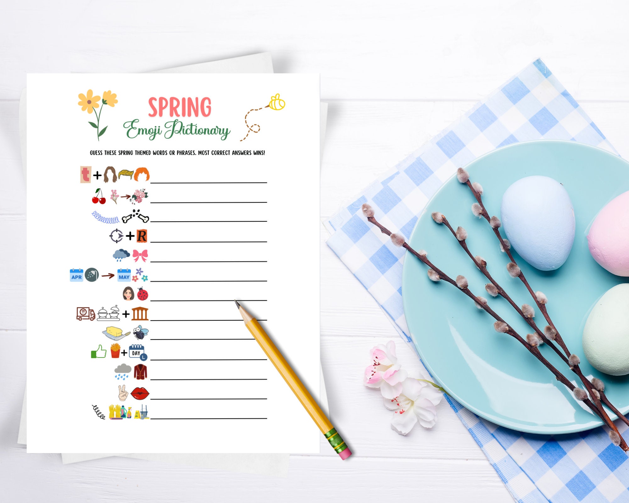 Spring Emoji Pictionary Game Printable Spring Activities for - Etsy Canada