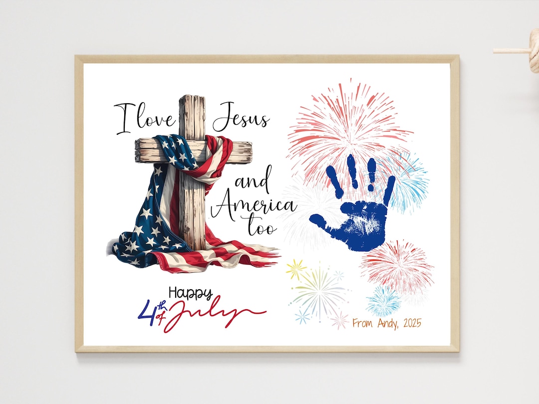 Christian 4th of July Handprint Craft Printable DIY Patriotic Art for ...