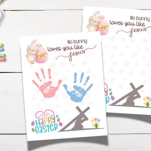 Happy Easter Handprint Craft Printable, DIY Gift Religious Christian ...