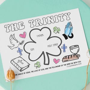 Holy Trinity Christian Coloring Page Printable Kids Activity Jesus ...