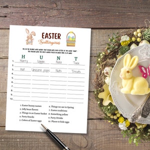 Easter Scattergories Game Printable, Easter Party Game, Easter Activity ...