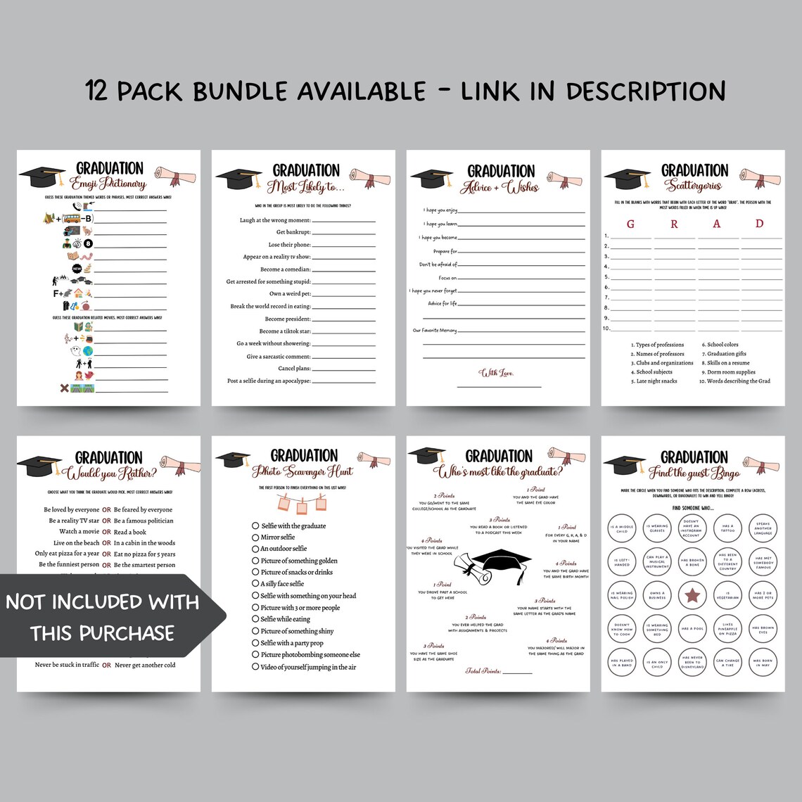 Graduation Emoji Pictionary Game Printable, Graduation Party Activity ...