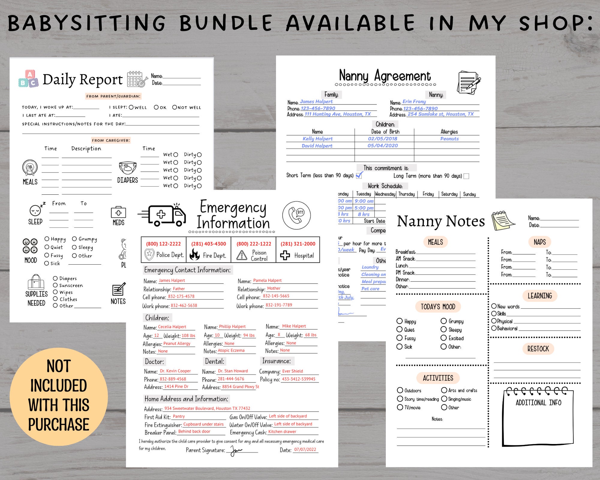 Daily Toddler Log Printable Infant Toddler Daily Report - Etsy