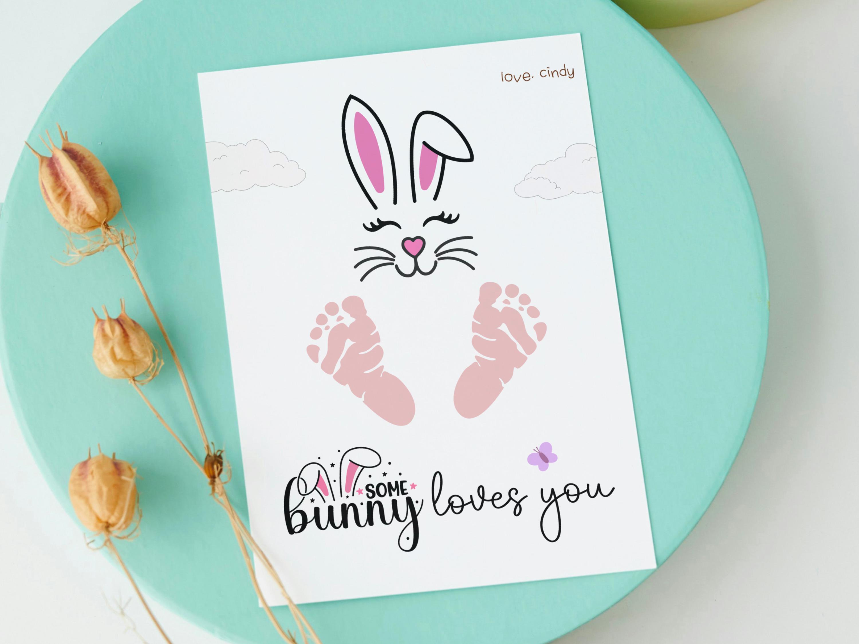Easter Footprint Craft for Kids Printable, DIY Handprint Art Keepsake ...