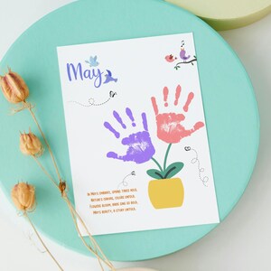 May Handprint Footprint Crafts Printable, DIY Art Kids Preschool ...
