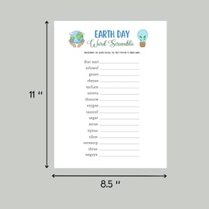 Earth Day Games Printable, Environmental Activity Word Search & Word ...