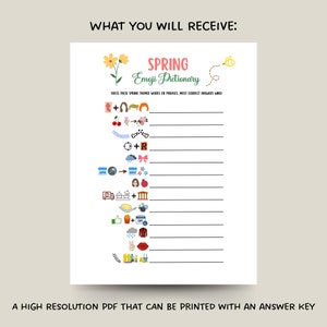 Spring Emoji Pictionary Game Printable, Spring Activities for Kids ...